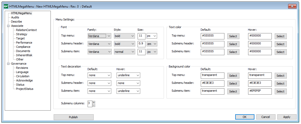 HTMLMegaMenu | QualiWare Center of Excellence