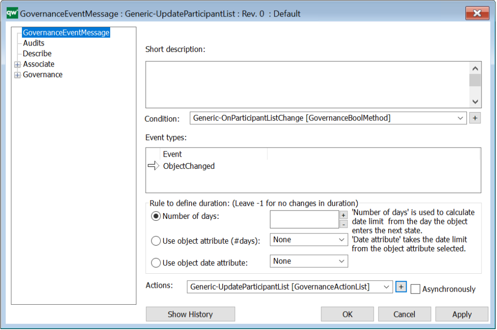 Governance Event Message | QualiWare Center of Excellence