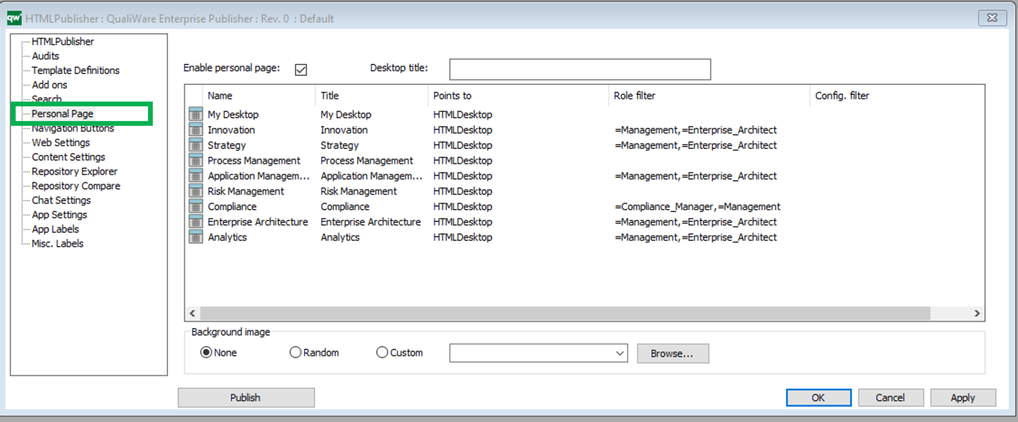 HTML Publisher | QualiWare Center of Excellence
