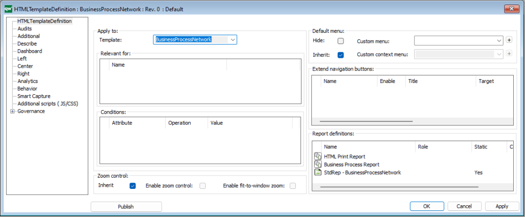 HTML Template Definition | QualiWare Center of Excellence