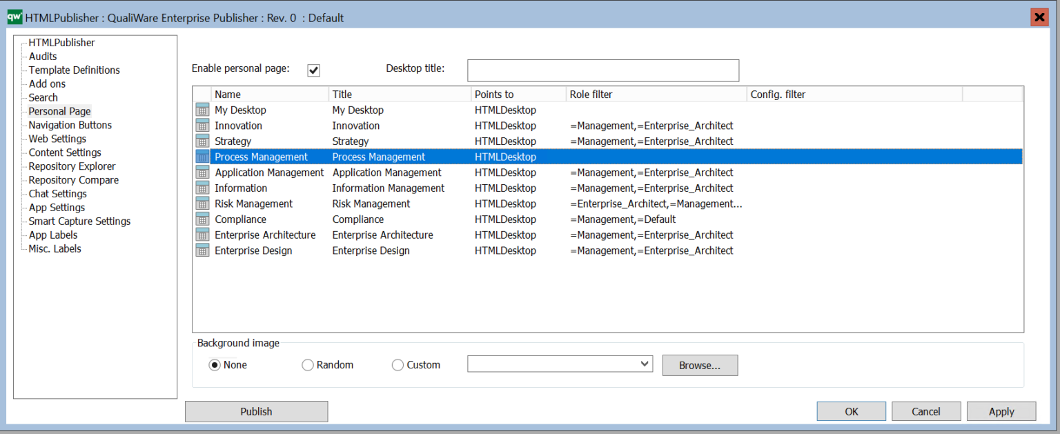 HTML Desktop | QualiWare Center of Excellence