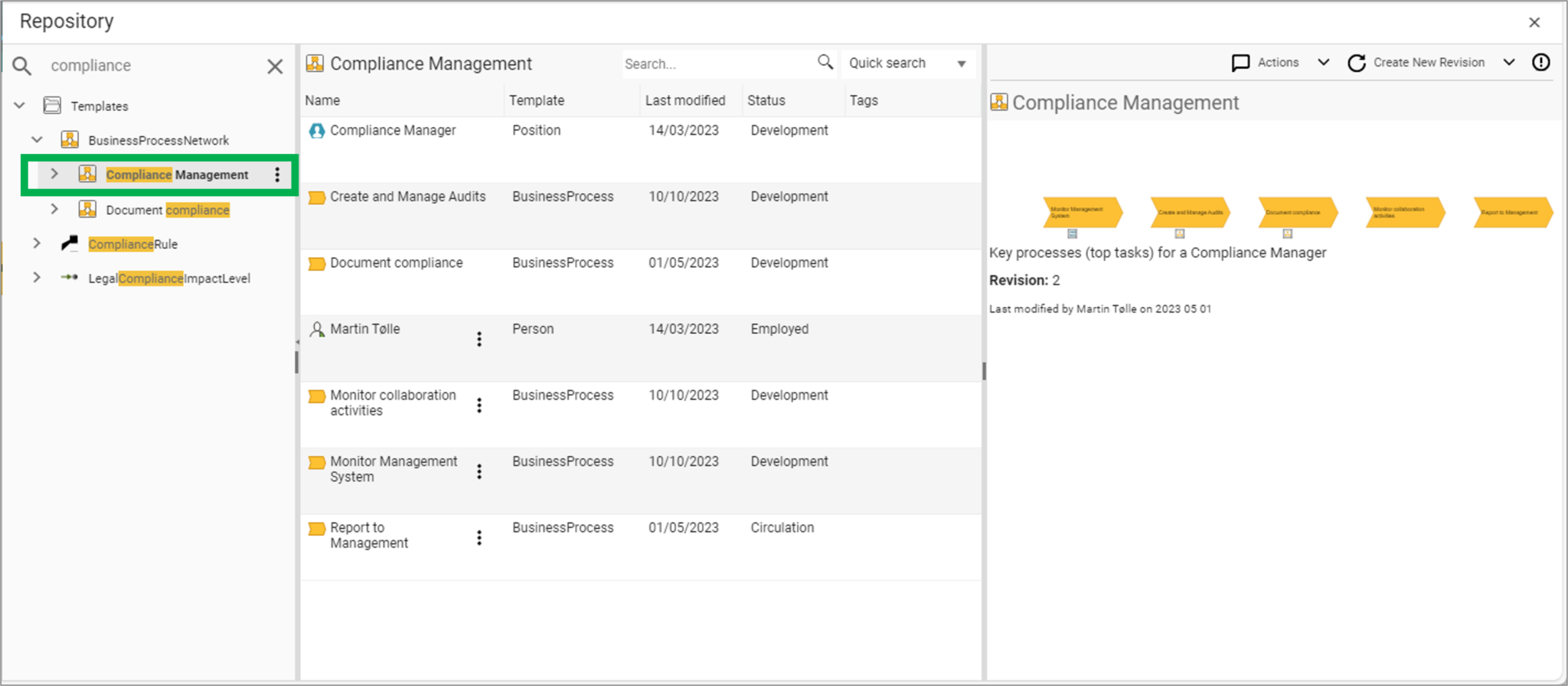 Repository Explorer | QualiWare Center of Excellence